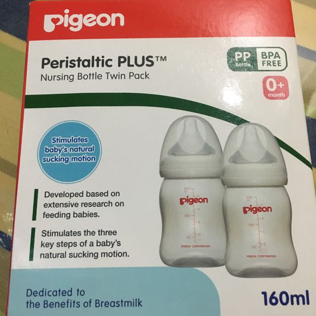 Pigeon Peristaltic Plus 2 x 160ml, Babies & Kids, Nursing & Feeding, Breastfeeding & Bottle ...