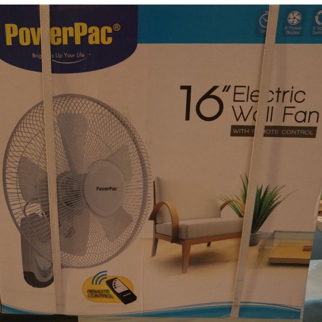 PowerPac Wall fan 16', TV & Home Appliances, Kitchen Appliances, Other ...