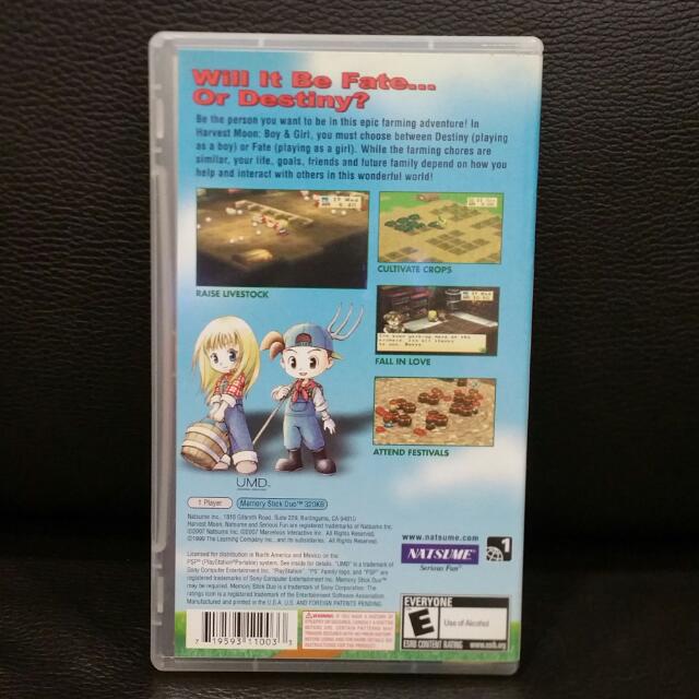 PSP Game - Harvest Moon Boy & Girl, Hobbies & Toys, Toys & Games on ...