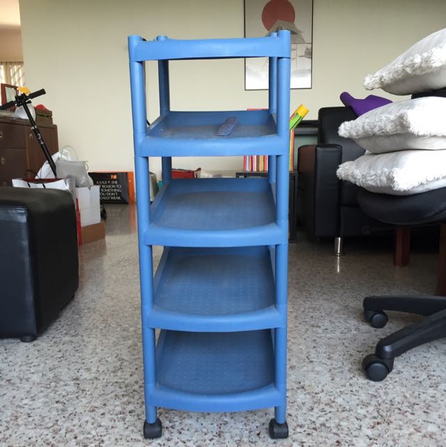 Blue Shoe Rack With Wheels, Furniture & Home Living, Furniture, Shelves ...