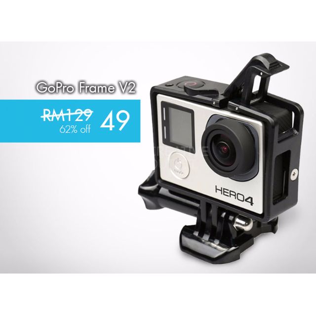 GoPro Frame V2 Naked Skeleton Frame HERO 4, HERO 3, HERO 3+ Housing ...
