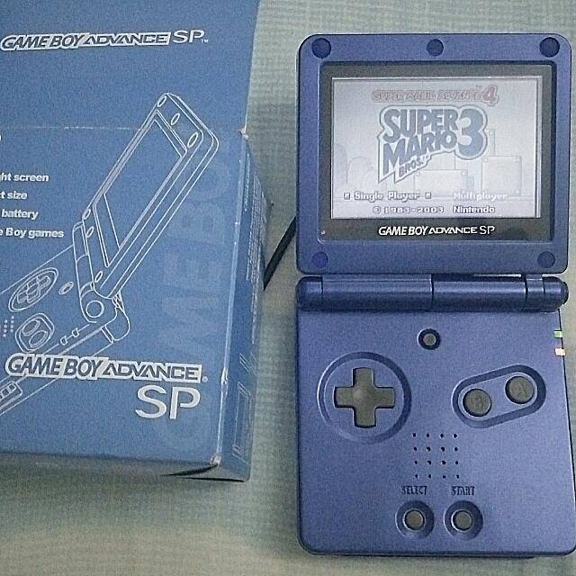 Nintendo Gameboy Advance SP Blue Color Edition *Included Free GBA 22in1 ...