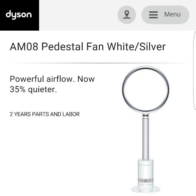 Dyson Cool AM08 Pedestal Fan White/Silver, Furniture & Home Living ...