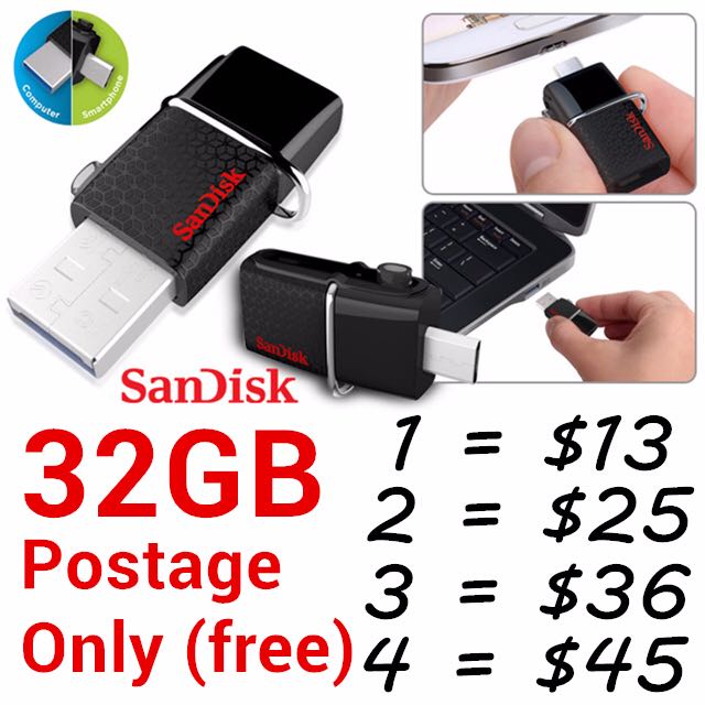 SanDisk Ultra dual 32GB USB 3.0 OTG Flash Drive with micro USB ...