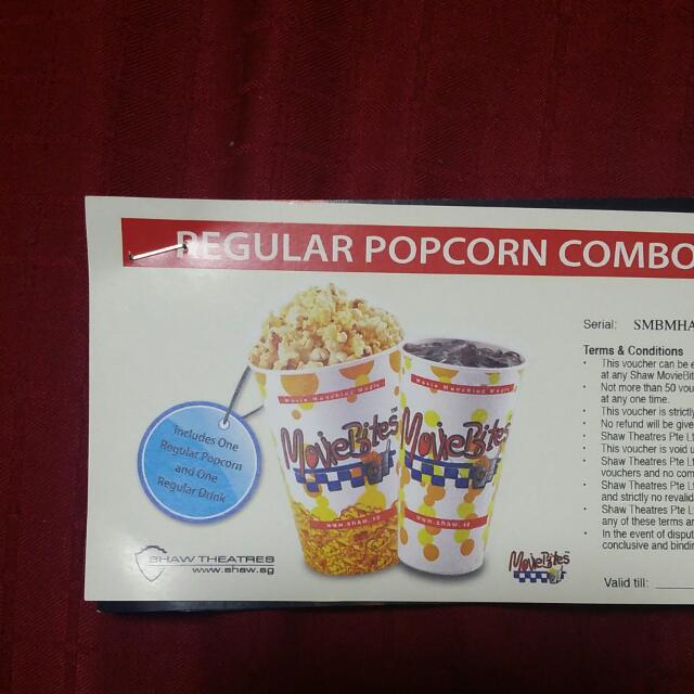 Shaw Theatres MOVIE tickets X2 With Regulars Popcorn Combo, Tickets ...