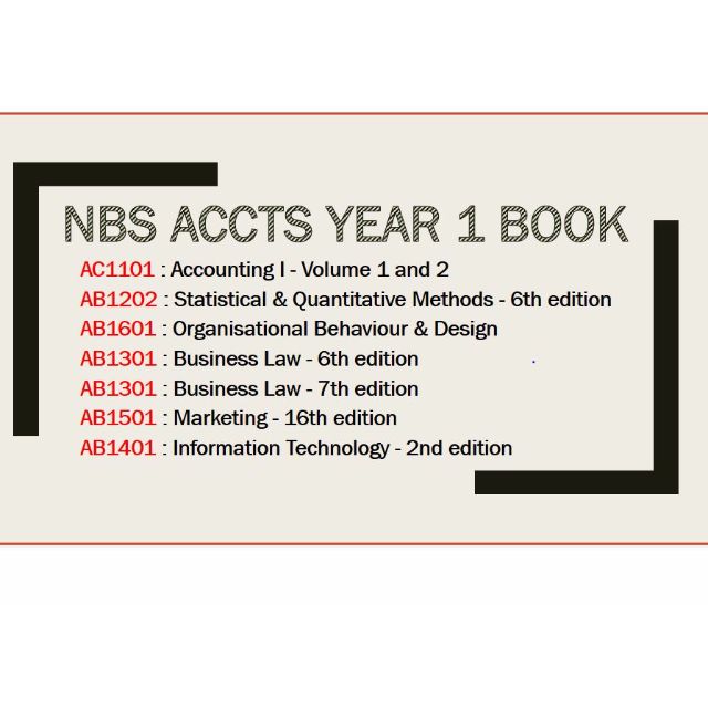 NBS ACCTS YEAR 1 BOOKS, Hobbies & Toys, Books & Magazines, Textbooks on ...