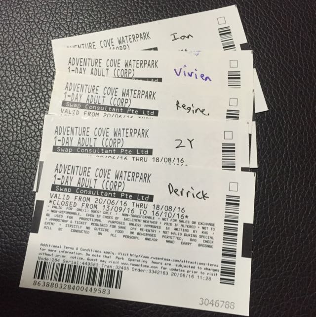 Adventure Cove Water park Ticket, Tickets & Vouchers, Local Attractions ...