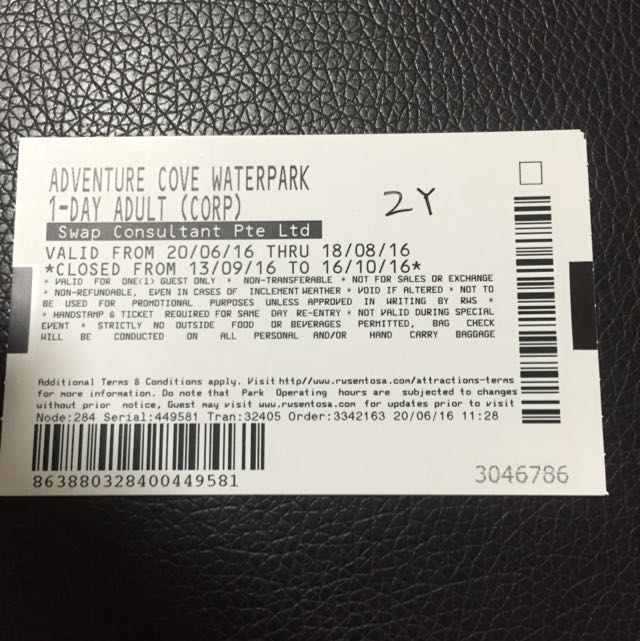 Adventure Cove Water park Ticket, Tickets & Vouchers, Local Attractions ...