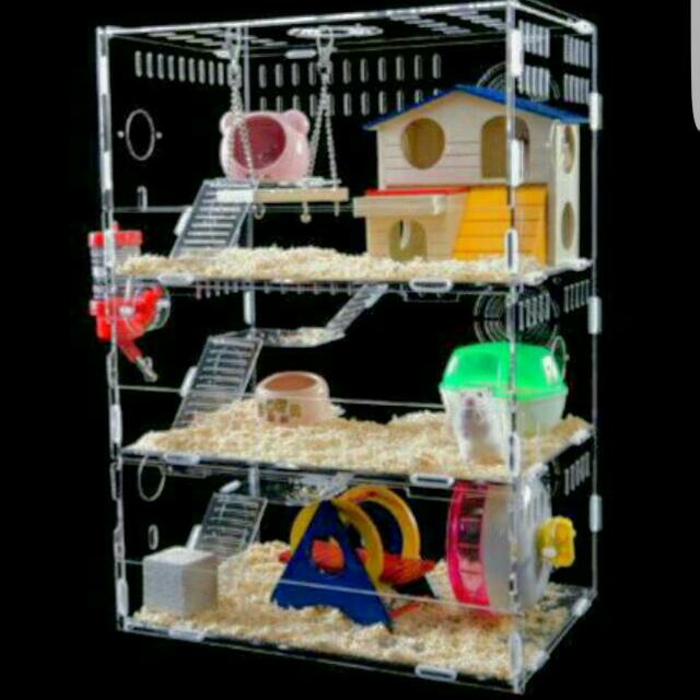 Hamster Acrylic Cage 3 Storey, Pet Supplies, Homes & Other Pet ...