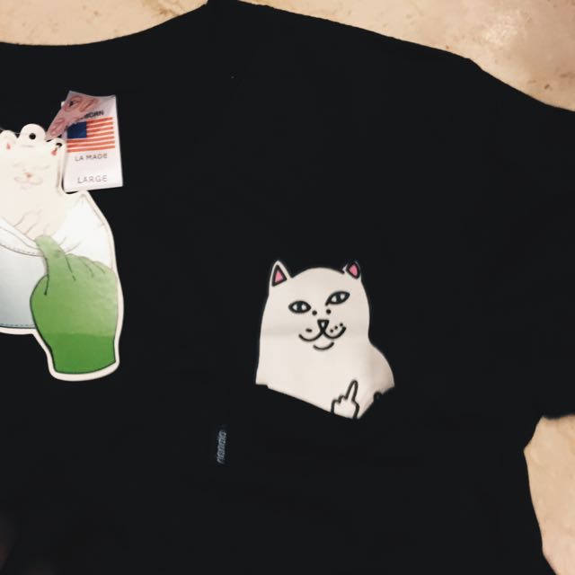 Ripndip Cat Middle Finger T Shirt, Men's Fashion, Tops & Sets, Tshirts ...