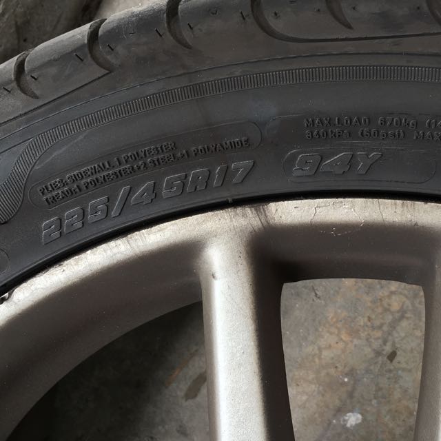 Original Honda Accord Rims 17" (OEM Enkei) with Goodyear Eagle F1 A2 ...