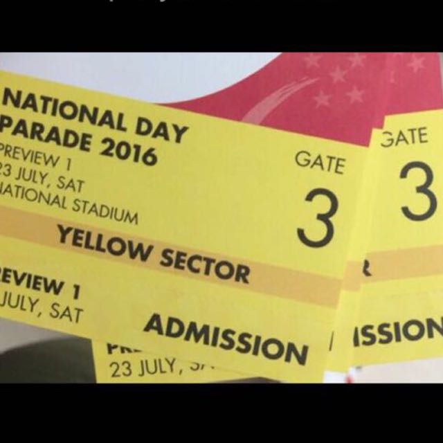 NDP Preview1 Yellow Sector Gate 3, Tickets & Vouchers, Local ...
