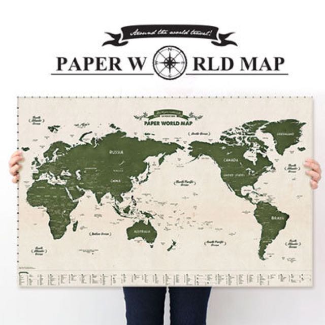 Paper World Map (Eco green), Hobbies & Toys, Stationery & Craft ...