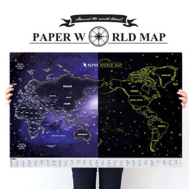 Paper World Map (Glow In The Dark), Hobbies & Toys, Stationery & Craft ...