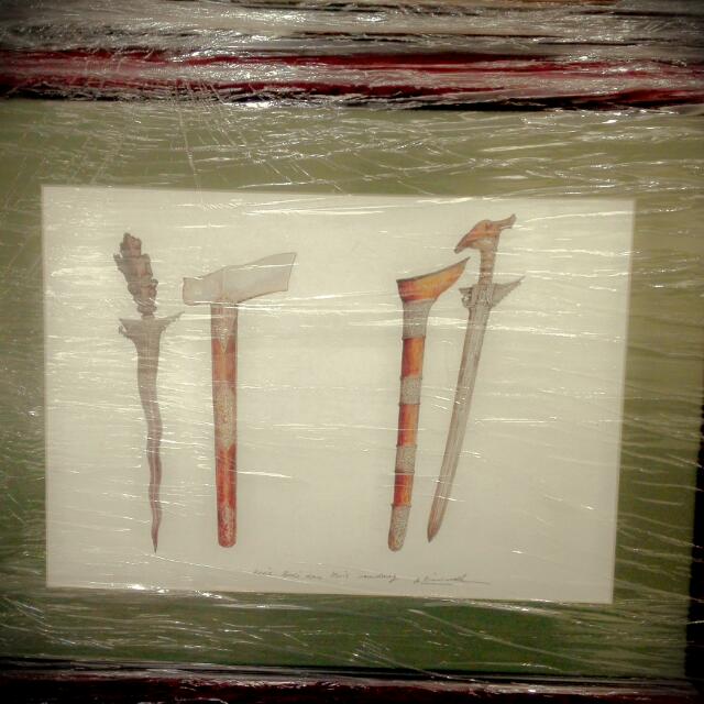 Drawing Frame Of " Keris " With Signiture ( 3 Set ), Furniture & Home ...