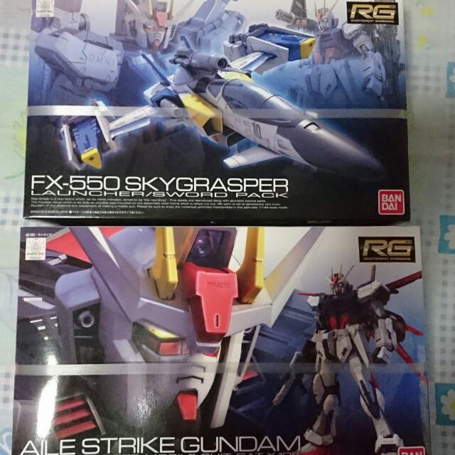 [RESERVED] RG Aile Strike Gundam And Skygrasper Bundle, Hobbies & Toys ...