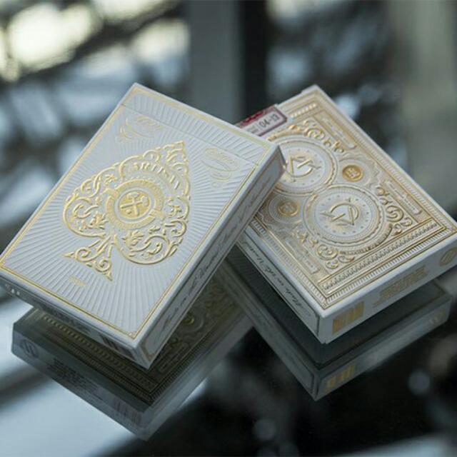 White Artisan Playing Cards, Hobbies & Toys, Toys & Games on Carousell