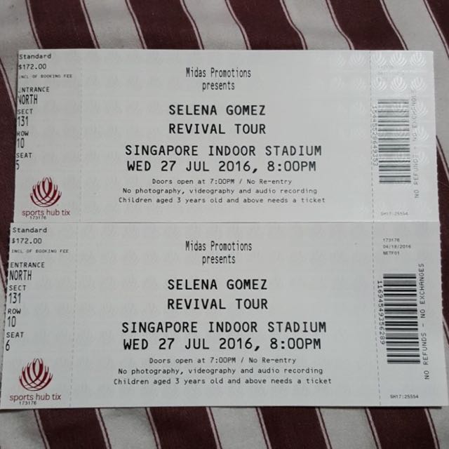SELENA GOMEZ REVIVIAL TOUR CAT A tickets, Tickets & Vouchers, Event ...