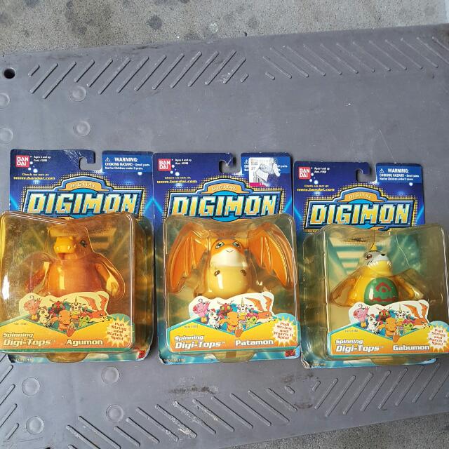 Bandai Digimon Spinning Digi-tops Patamon /Agumon / Gabumon, Hobbies ...