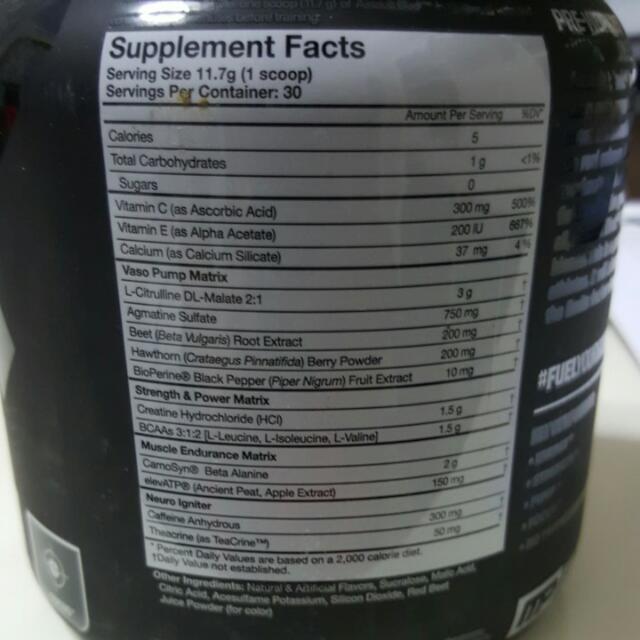 Musclepharm Assault Black Pre Workout (Watermelon Flavour), Health ...