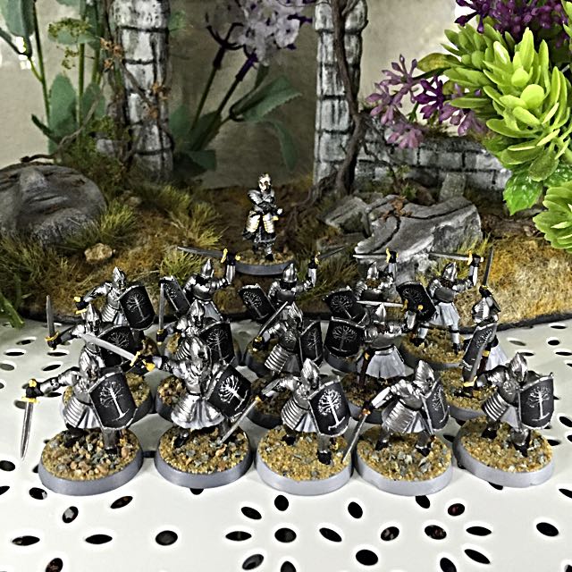 16 Painted Warhammer LOTR Lord Of The Ring Rohan Royal Army Swordman ...
