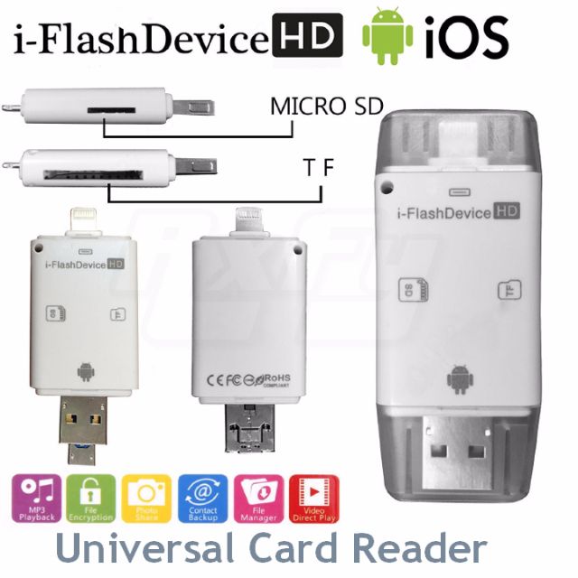 Basic Universal Memory Card Reader (i-FlashDeviceHD) (Supports Apple ...