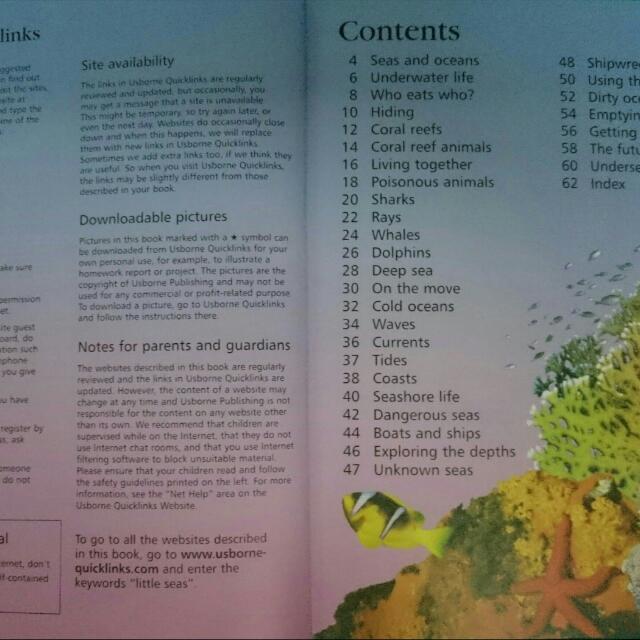 Book, Usborne Little Encyclopedia Of Sea & Oceans, Hobbies & Toys ...