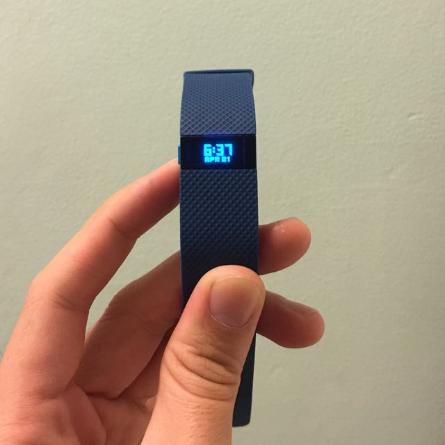 Fitbit Charge HR Blue L Size, Sports Equipment, Exercise & Fitness ...