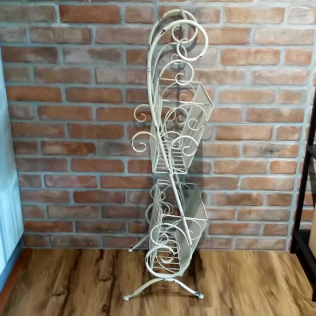 Vintage Industrial Rustic Magazine Rack, Furniture & Home Living ...