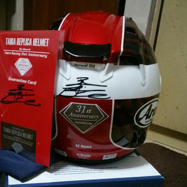 Arai Ram 4 Taira Red helmet, Car Accessories on Carousell