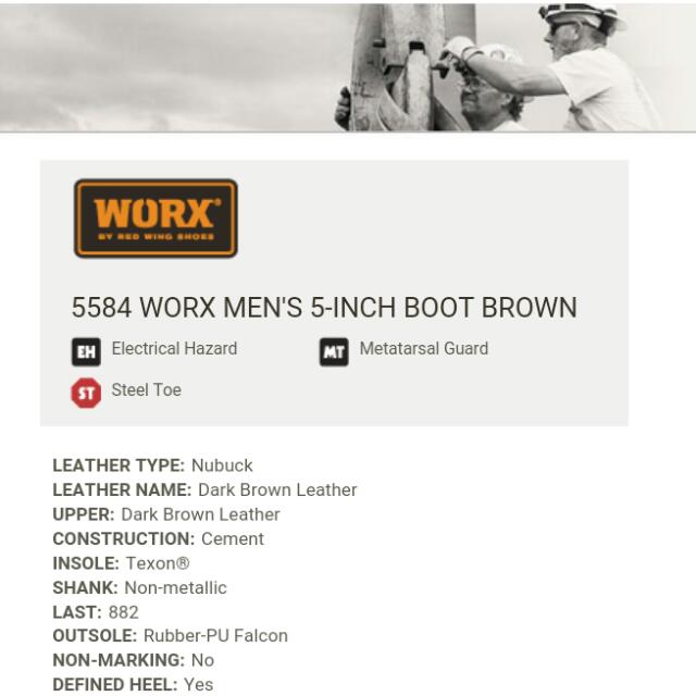 Red Wing Safety Boot Worx 5584, Men's Fashion, Footwear, Boots on Carousell