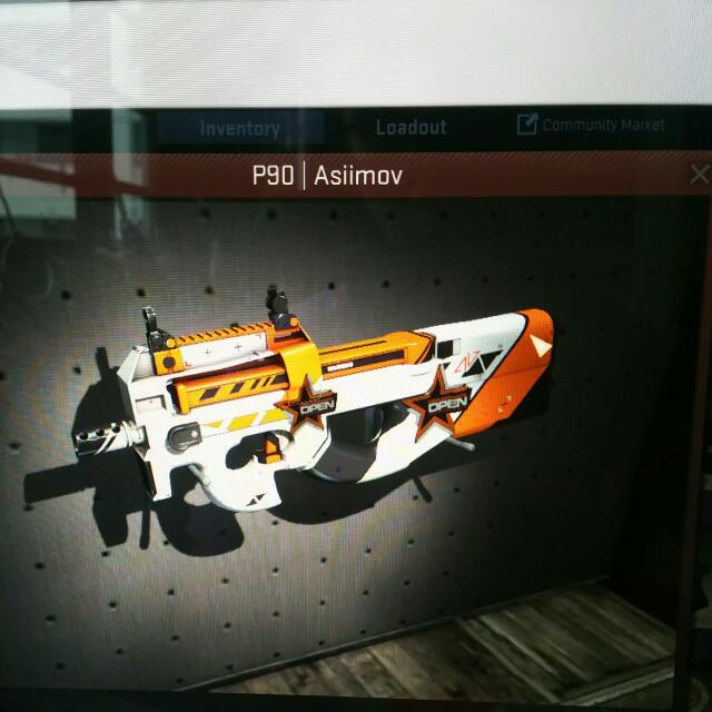 CSGO P90 | Asiimov (MW) with stickers, Hobbies & Toys, Toys & Games on ...