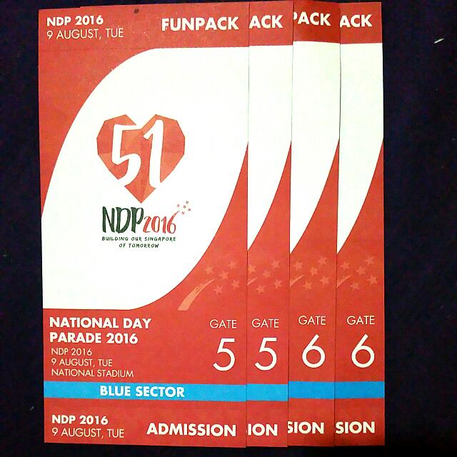 EXCHANGE ONLY: NDP Actual Day Tickets (Blue Sector), Tickets & Vouchers ...