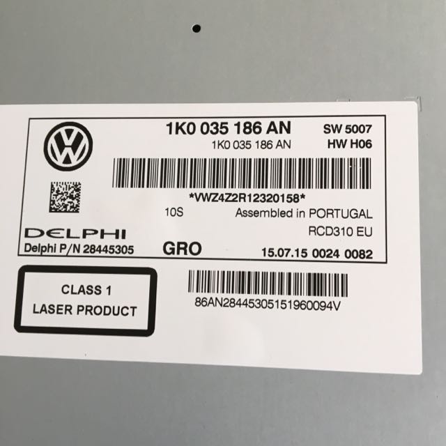 Original Volkswagen Jetta Radio CD - Delphi 28445305, Car Accessories ...