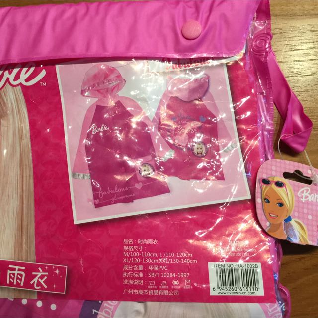 Barbie Rain Coat, Babies & Kids, Babies & Kids Fashion on Carousell