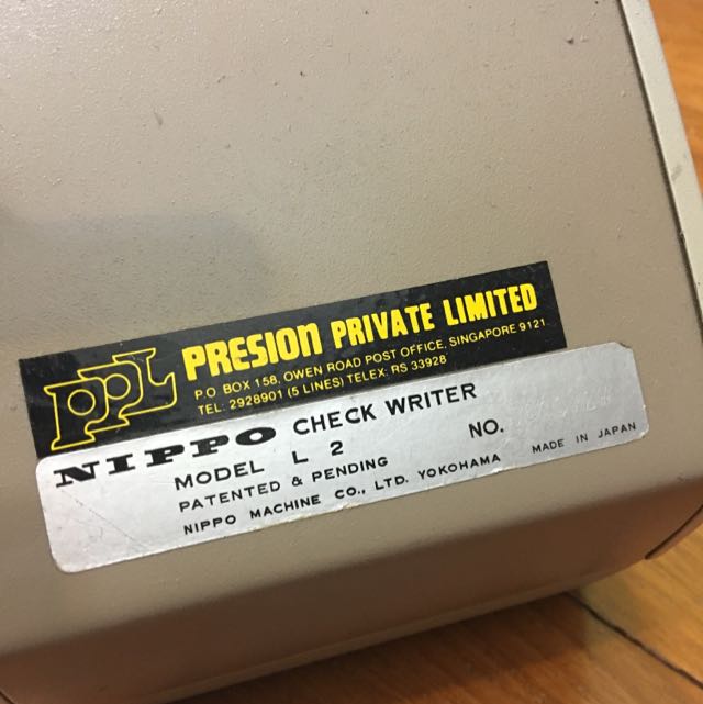 Vintage Nippo L Type Check Writer, Hobbies & Toys, Stationery & Craft, Other Stationery & Craft ...