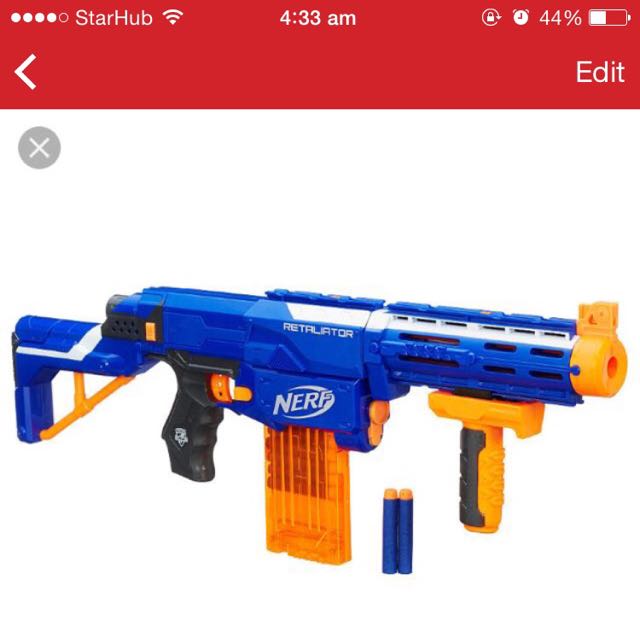 Nerf Elite Blue Retaliator Gun, Hobbies & Toys, Toys & Games on Carousell