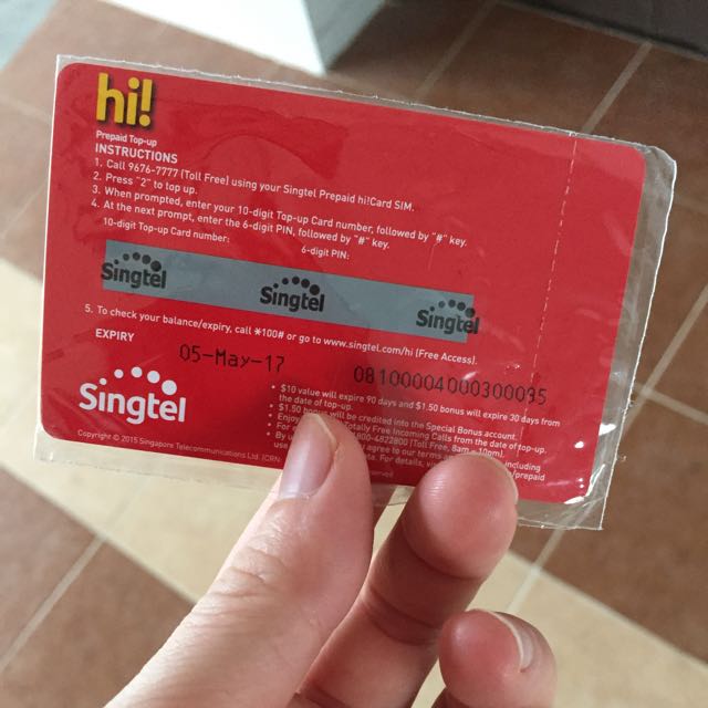 Singtel Prepaid Top Up Card, Computers & Tech, Parts & Accessories ...