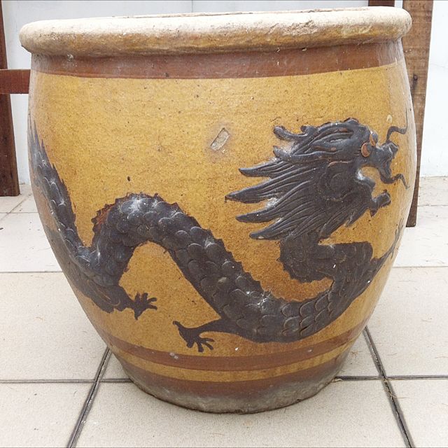 Vintage Large Dragon Pot, Gardening on Carousell