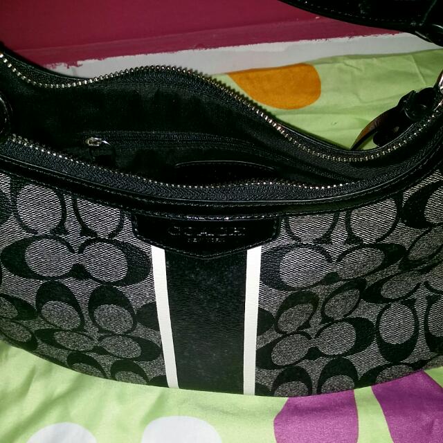 Authentic Coach Bag Black/White with Care Card, Women's Fashion, Bags ...