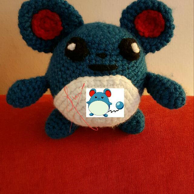 Crochet Marill Pokemon #2, Hobbies & Toys, Stationery & Craft, Handmade ...