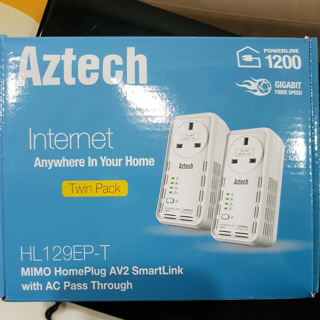 Aztech Powerline 1200 Gigabit, Computers & Tech, Parts & Accessories ...