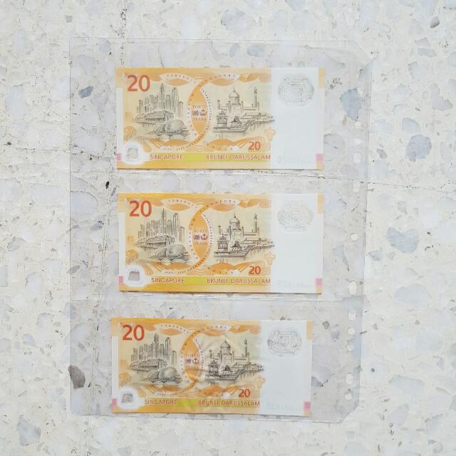 Singapore Plastic $20 Notes (Look At The Numbers) Collector's treasure ...