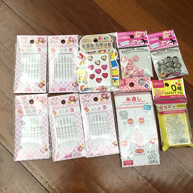 BN Daiso Needles/Buttons/Pins $1 Each, Hobbies & Toys, Stationery ...