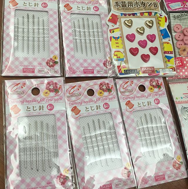 BN Daiso Needles/Buttons/Pins $1 Each, Hobbies & Toys, Stationery ...