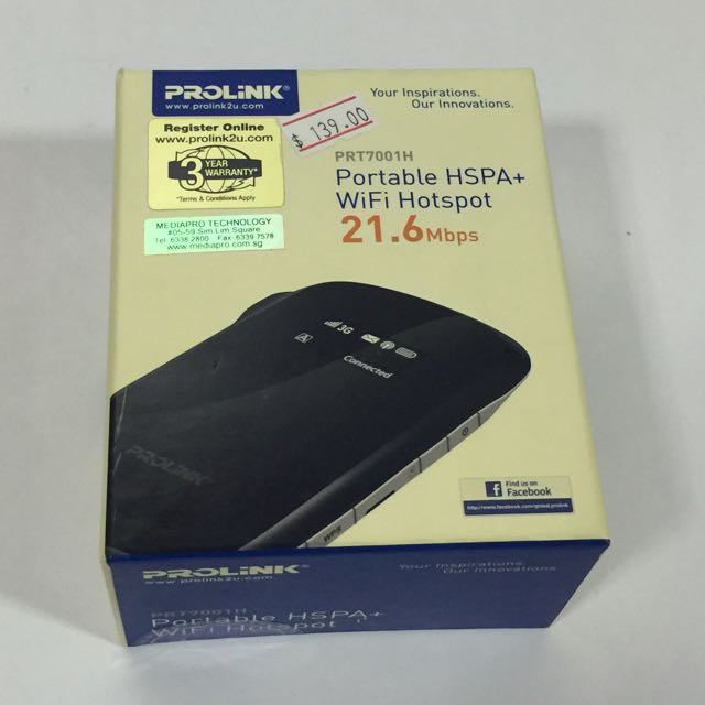 PROLiNK Portable HSPA+ WiFi Hotspot 21.6Mbps, Computers & Tech, Parts ...