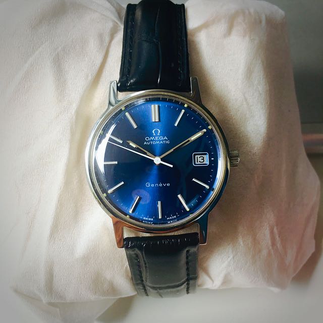 Very Rare Blue Dial Vintage Omega Geneve Automatic (Valued At 2200 To ...