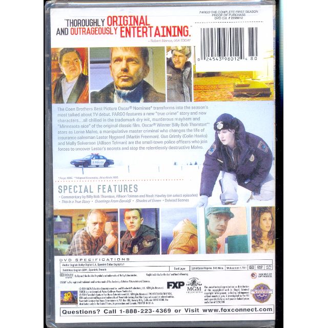 Fargo The Complete First Season - New DVD, Hobbies & Toys, Music ...