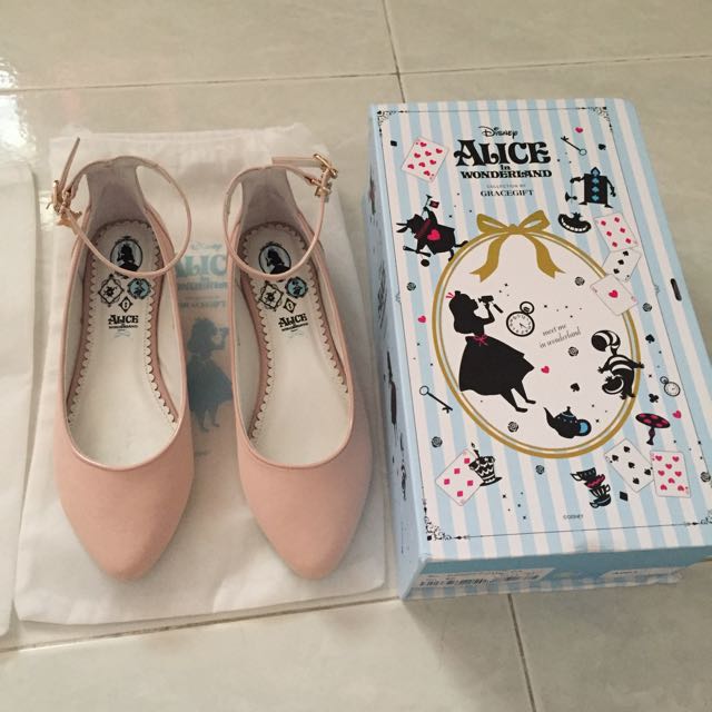 Disney Alice Covered Flat Shoe In pink Colour, Women's Fashion ...