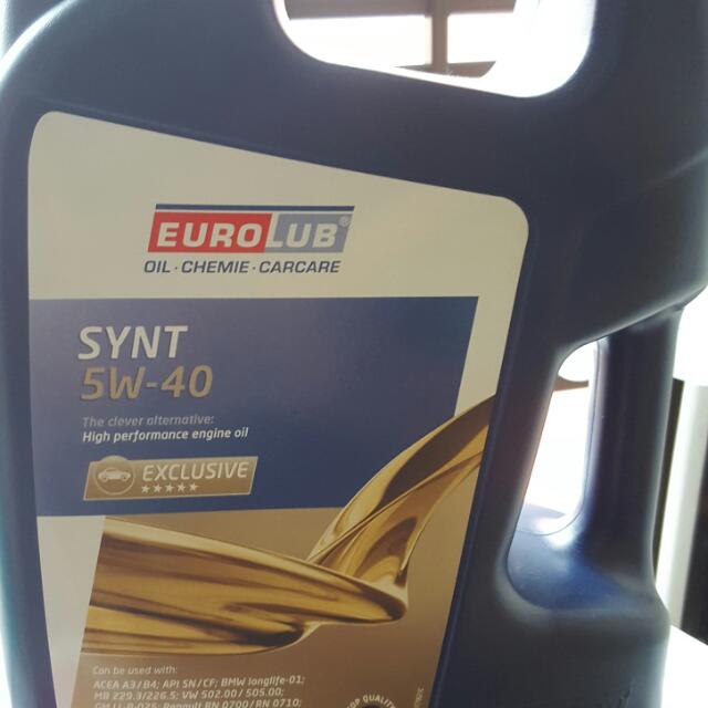 Eurolub 5w40 Engine Oil 5l, Car Accessories on Carousell